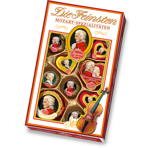 Reber Mozart 12-Piece Chocolate Kugeln® Portrait Box | World Wide Chocolate